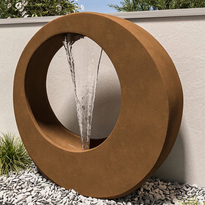 Top Outdoor Corten Steel Water Feature With Light Wholesale